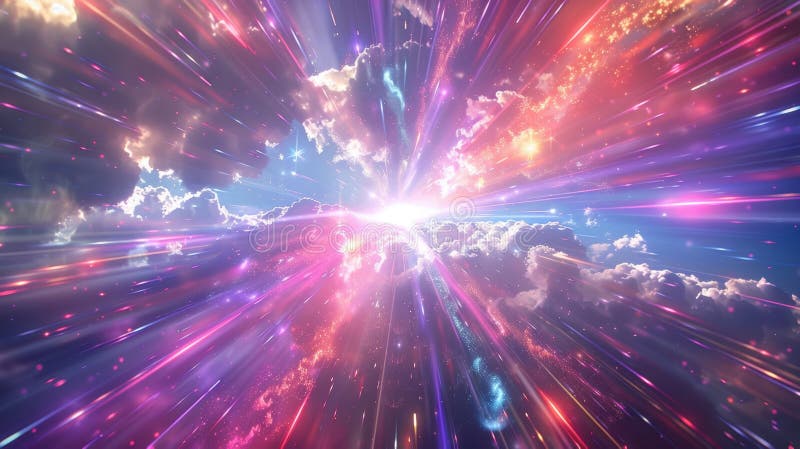 Spectacular Cosmic Light Burst with Vivid Colors in Space Stock Image ...