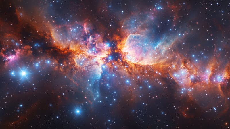 Spectacular Cosmic Nebula stock illustration. Illustration of galaxy ...