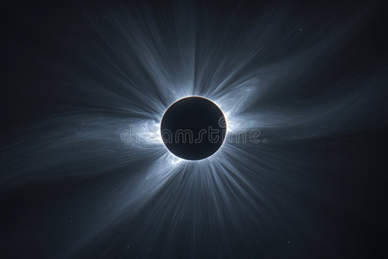 Spectacular Cosmic Solar Eclipse with Radiant Corona Display Stock ...