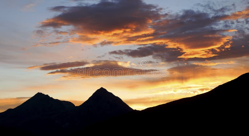 Spectacular Dramatic Sunrise in the Mountains. Stock Image - Image of ...