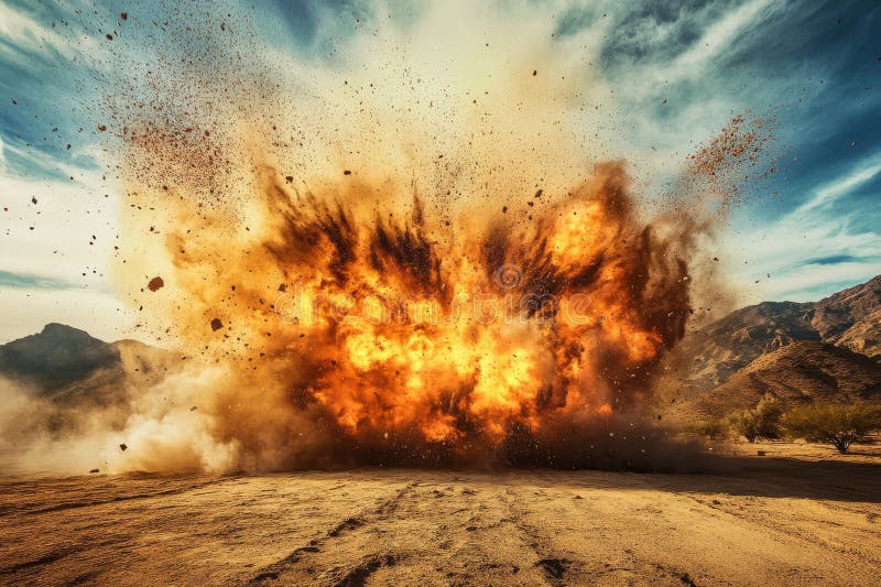 A Spectacular Dynamic Explosion Occurring within a Breathtaking Desert ...