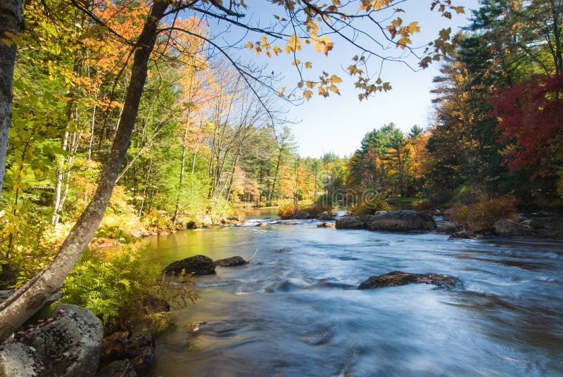 Spectacular fall riverbank stock image. Image of exposure - 7620037