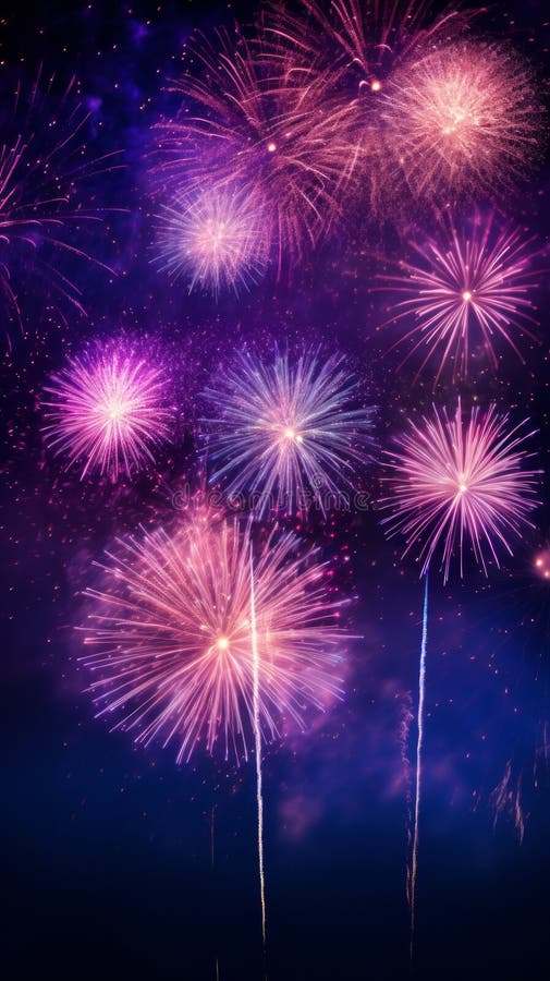 A Spectacular Firework Display in the Night Sky Stock Image - Image of ...