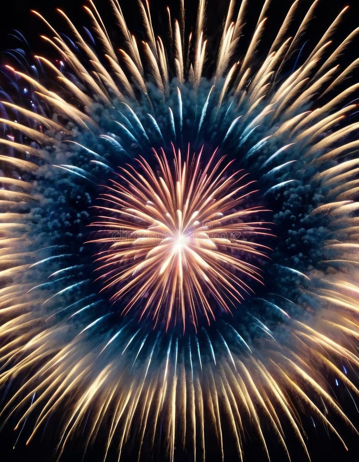 Firework Display in Dark Sky Stock Image - Image of spectacular, dazzle ...