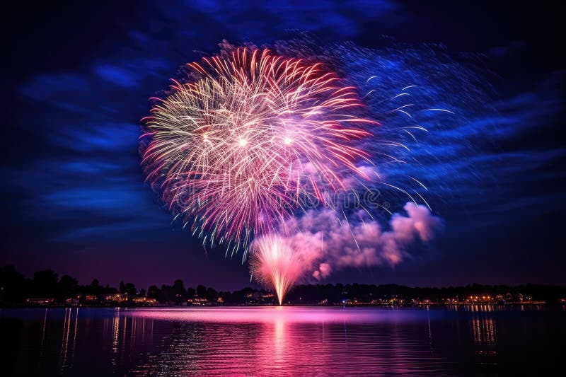 Spectacular Fireworks Display Stock Illustration - Illustration of ...