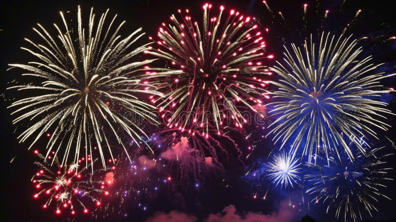 Spectacular Fireworks Display Lighting Up the Night Sky Stock Photo ...