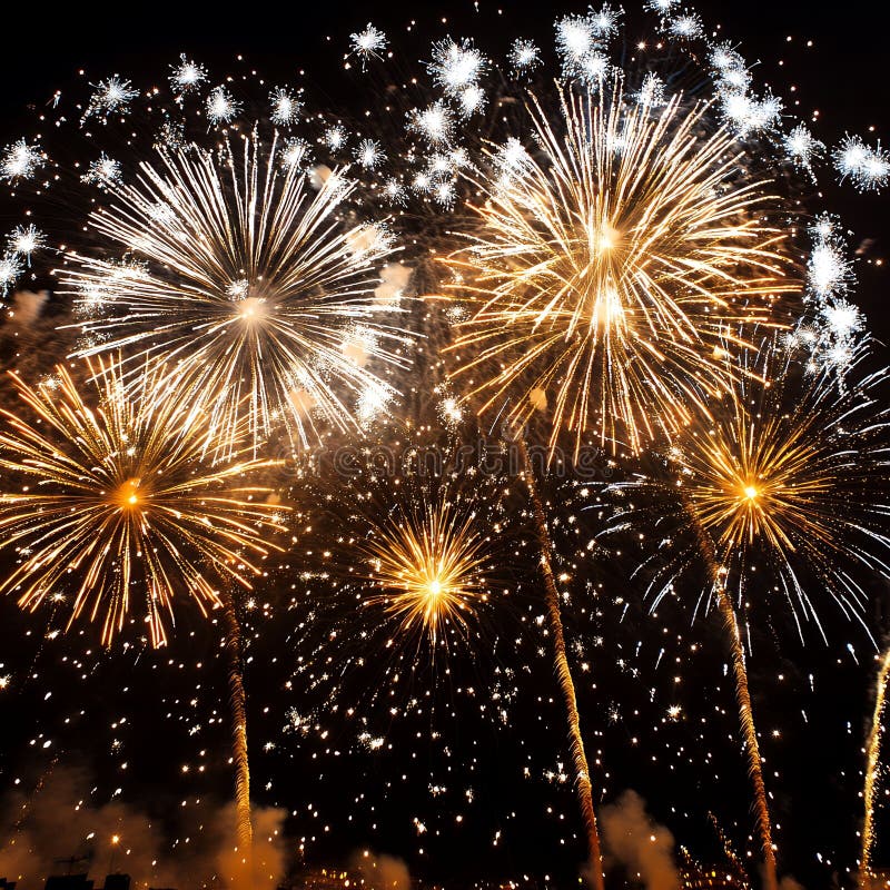 Spectacular Fireworks Display at Night Celebration Event Stock ...