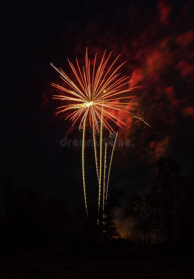 Spectacular Fireworks Exploding in the Night Sky Stock Photo - Image of ...