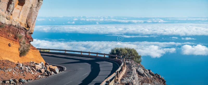 Spectacular High Mountain Road Over the Clouds Stock Image - Image of ...