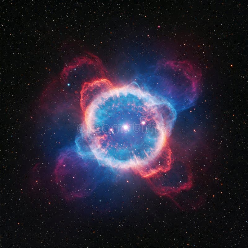 A Planetary Nebula, the Colorful Shroud of a Dying Star. Stock ...
