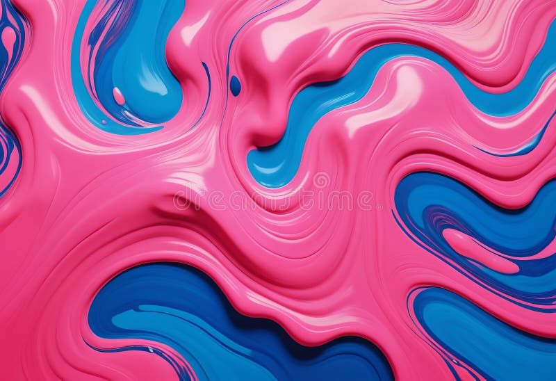 Spectacular Image of Pink Liquid with Blue Paint Realistic Texture ...