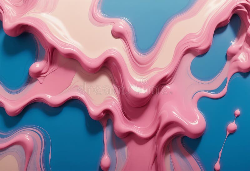 Spectacular Image of Pink Liquid with Blue Paint Realistic Texture ...