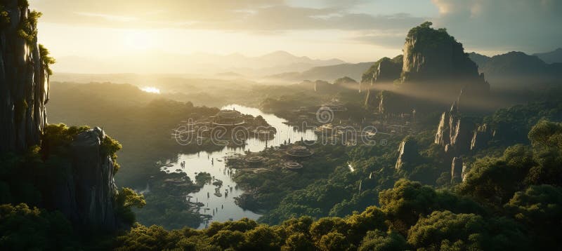 Spectacular Integration of Futuristic Metropolis Blended Harmoniously ...