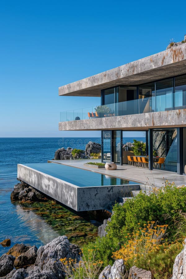 Spectacular Modern Home Seamlessly Integrated with Ocean and Sky Views ...