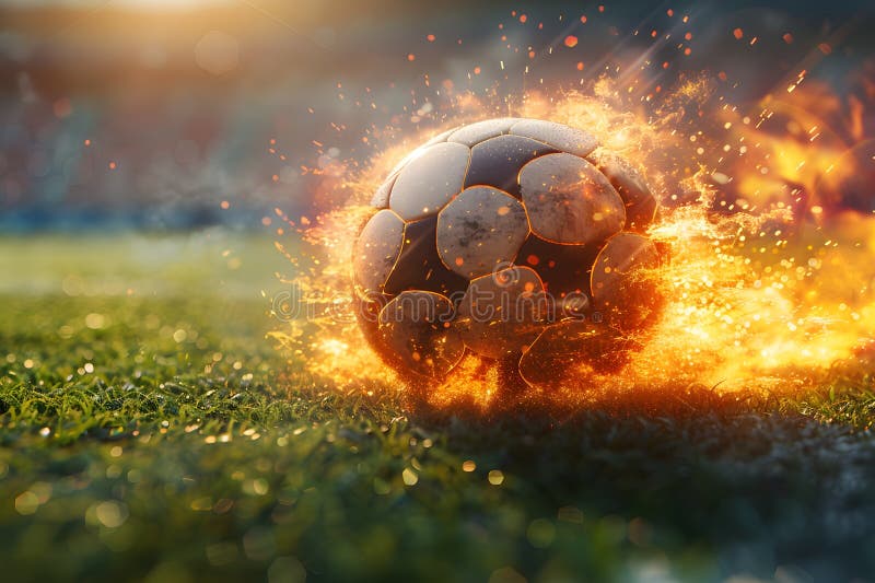 Exploding Soccer Ball in Fiery Action - Dynamic Sports Concept for ...