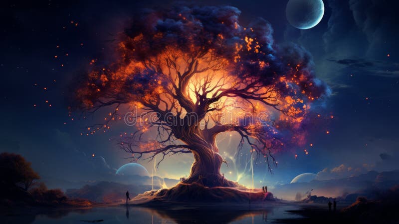 Spectacular Natural Landscape with Cosmic Elements Creating Surreal and ...