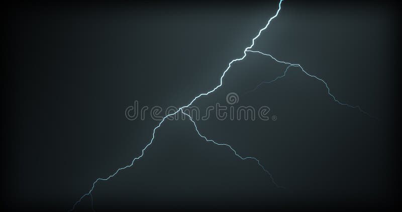 Lightning Strikes on a Black Background with Realistic Reflections ...