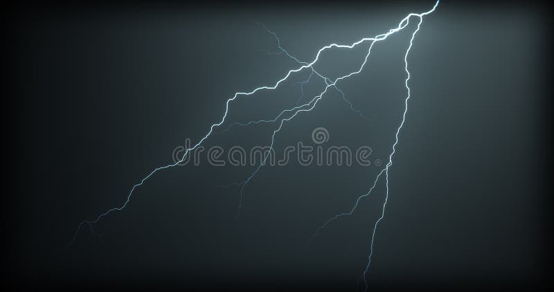 Lightning Strikes on a Black Background with Realistic Reflections ...