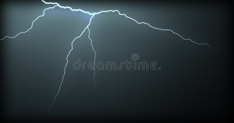 Lightning Strikes on a Black Background with Realistic Reflections ...