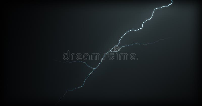 Lightning Strikes on a Black Background with Realistic Reflections ...