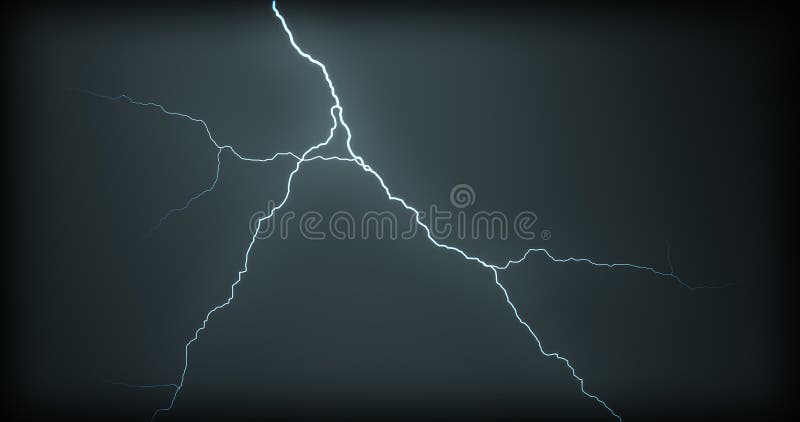 Lightning Strikes on a Black Background with Realistic Reflections ...
