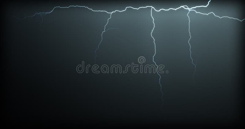 Lightning Strikes on a Black Background with Realistic Reflections ...