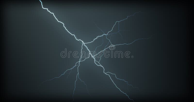 Lightning Strikes on a Black Background with Realistic Reflections ...