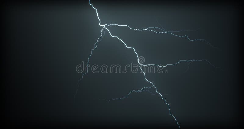 Lightning Strikes on a Black Background with Realistic Reflections ...