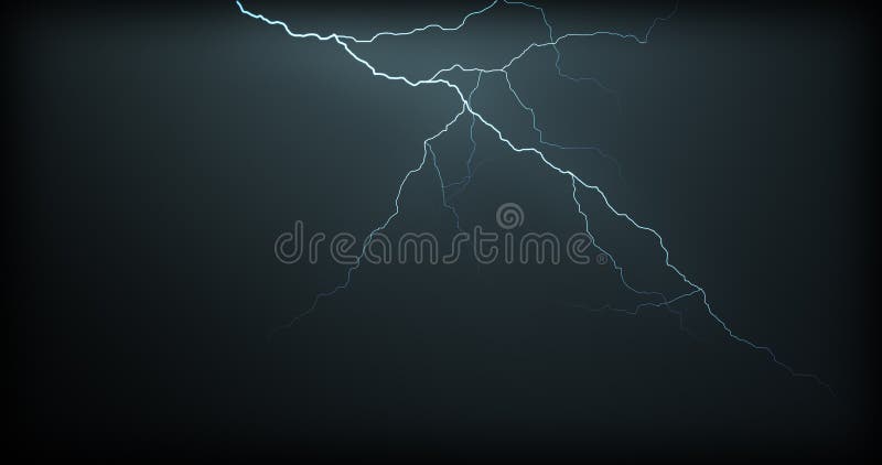 Lightning Strikes on a Black Background with Realistic Reflections ...