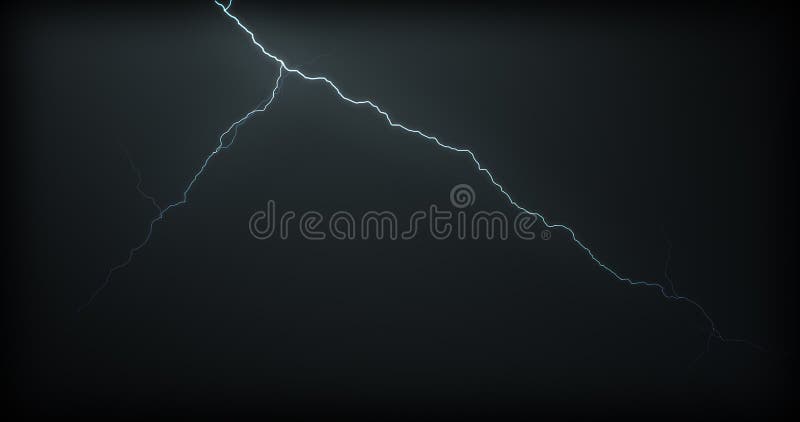 Lightning Strikes on a Black Background with Realistic Reflections ...