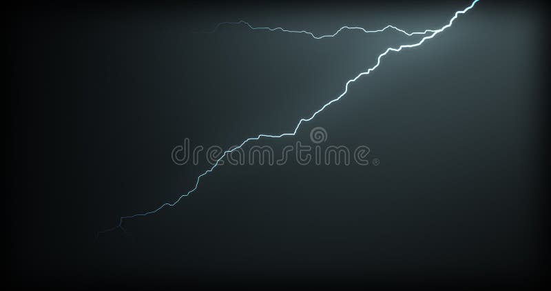 Lightning Strikes on a Black Background with Realistic Reflections ...