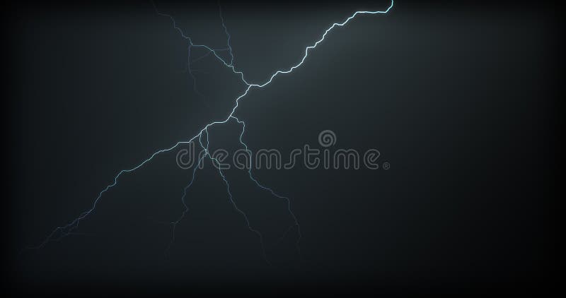 Lightning Strikes on a Black Background with Realistic Reflections ...