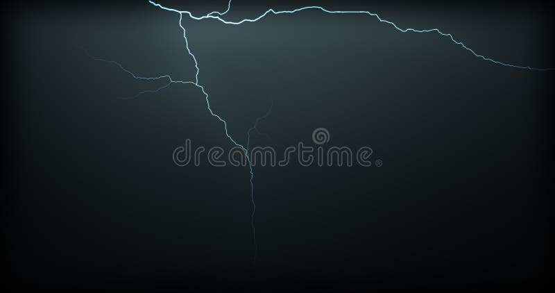 Lightning Strikes on a Black Background with Realistic Reflections ...