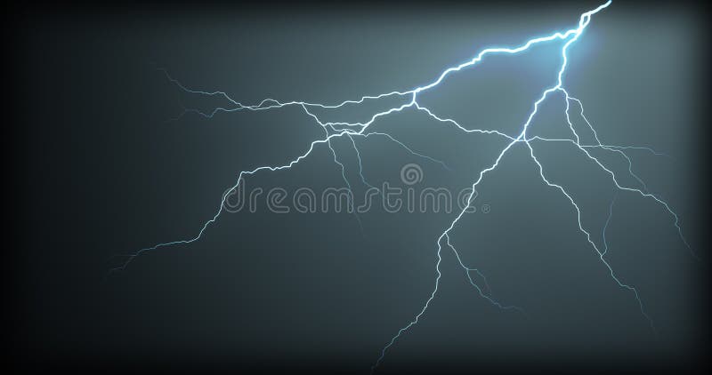 Lightning Strikes on a Black Background with Realistic Reflections ...
