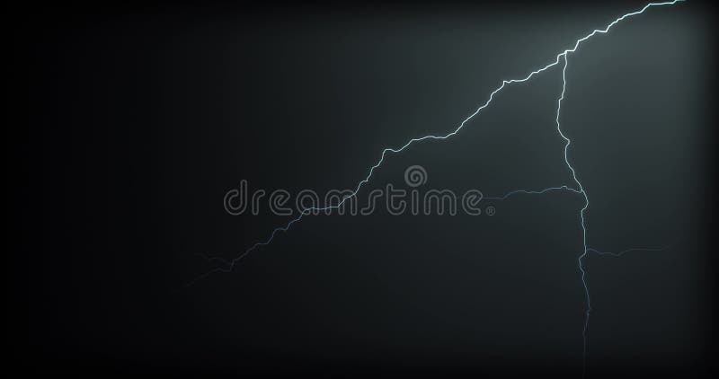 Lightning Strikes on a Black Background with Realistic Reflections ...