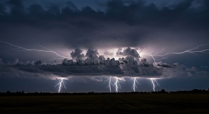 Spectacular Nighttime Thunderstorm with Multiple Lightning Strikes ...