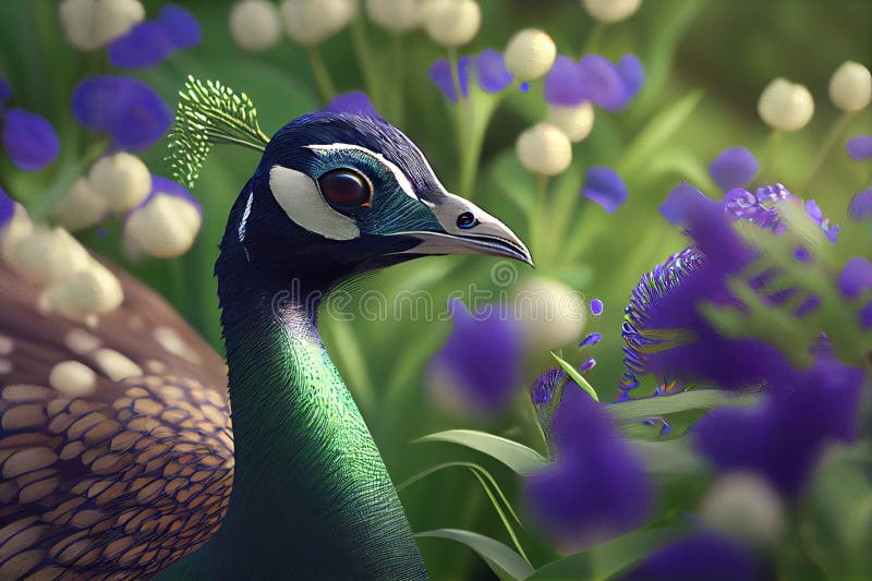 Spectacular Peacock in a Meadow, Made with Generative AI Stock ... Spectacular Peacock in a Meadow, Made with Generative AI Stock ...