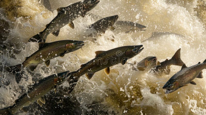Spectacular Photo of Salmon Run Thousands Leaping Upstream Under the ...