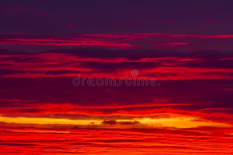 Spectacular Red and Orange Sky at Sunset Stock Photo - Image of clouds ...