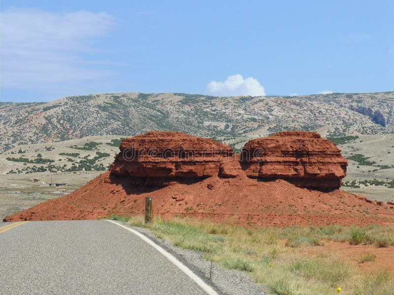 Rock Formations Along North Fork Highway in Wyoming Stock Photo - Image ...