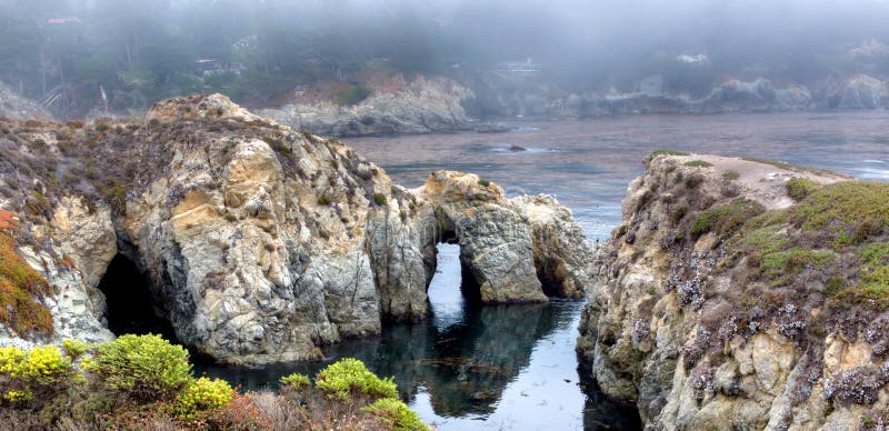 Spectacular Rock Formations at Point Lobos Stock Image - Image of cliff ...