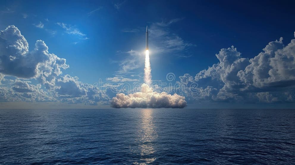Spectacular Rocket Launch: Exploring Nuclear Science and Energy Experiments Over Tranquil Ocean ...
