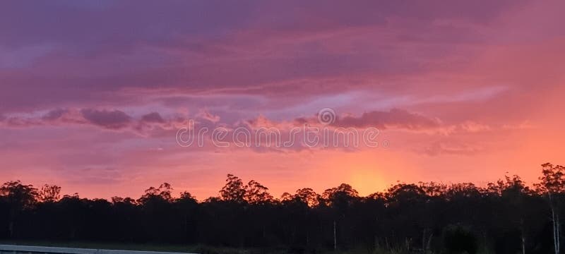 Spectacular Rural Sunset Nsw Australia Stock Photo - Image of plain ...