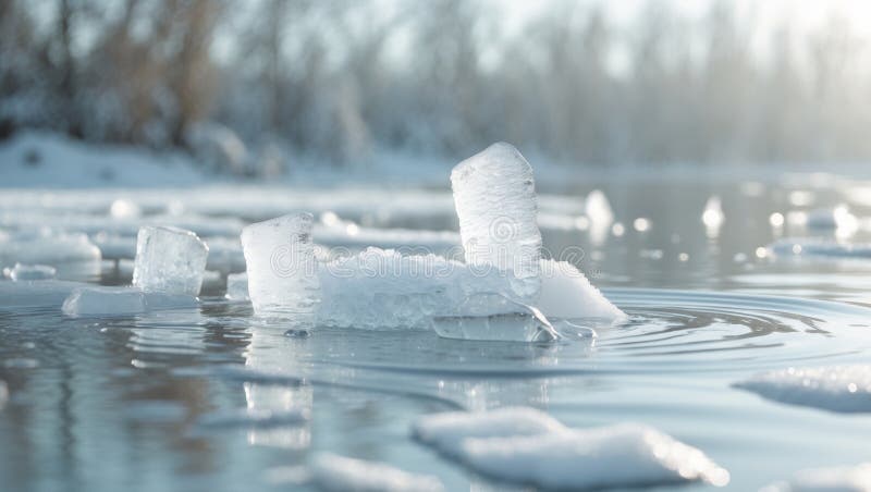 Spectacular Scene Melting Ice Snow Clear Water Stock Photos - Free ...