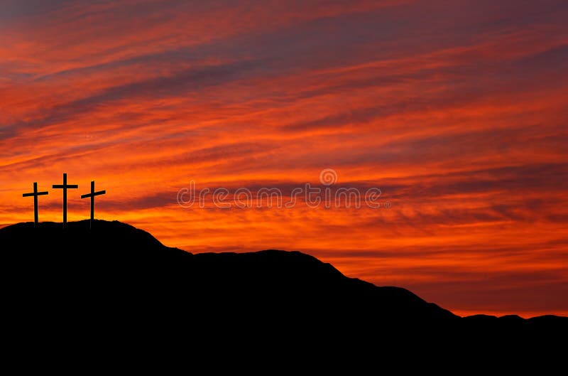 Easter Sky with Crosses - Sunrise, Sunset Stock Image - Image of cross ...