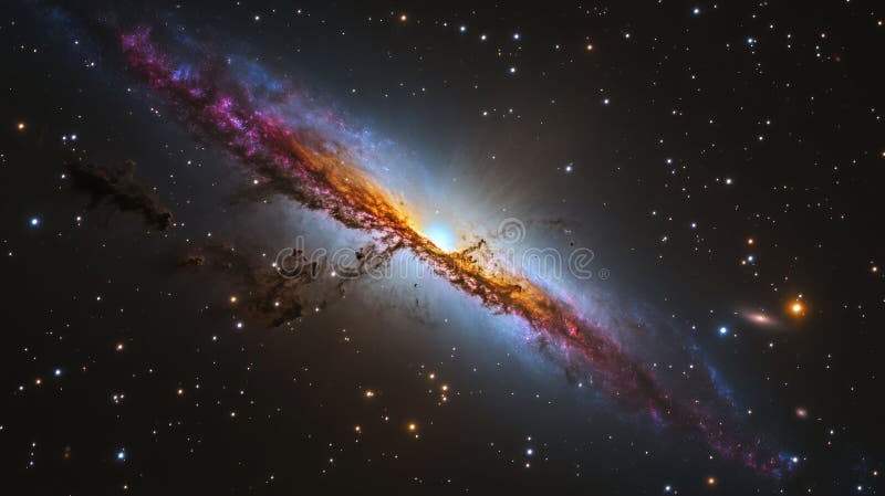 Spectacular Spiral Galaxy with Colorful Cosmic Dust and Stars in Outer ...