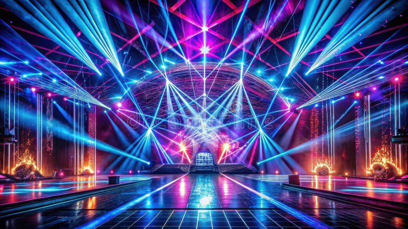 Spectacular Stage Lighting Design with Vibrant Laser Show and Sparkling ...