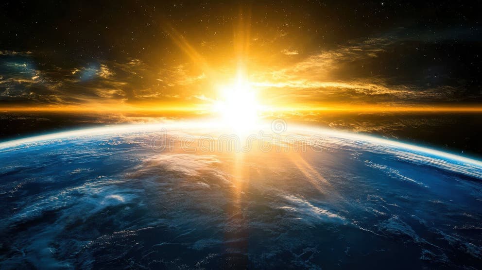 Spectacular Sunrise Over Earth a Dazzling Celestial View from Outer ...