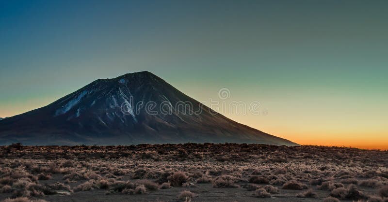 Spectacular Sunrise Over the Payun Matru Volcano Stock Photo - Image of ...