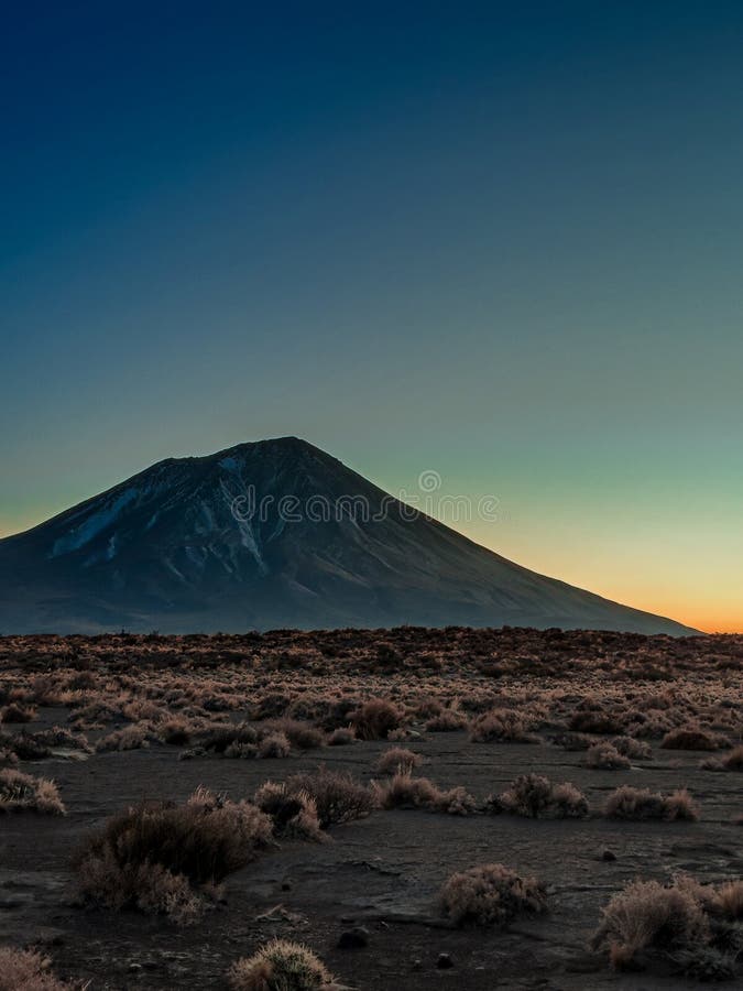 Spectacular Sunrise Over the Payun Matru Volcano Stock Image - Image of ...